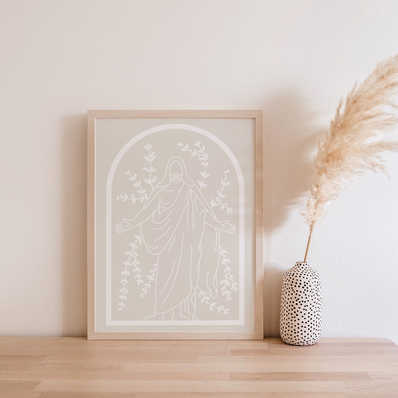 Jesus Christ Line Art LDS Print Drawing Christian Art Wall - Etsy