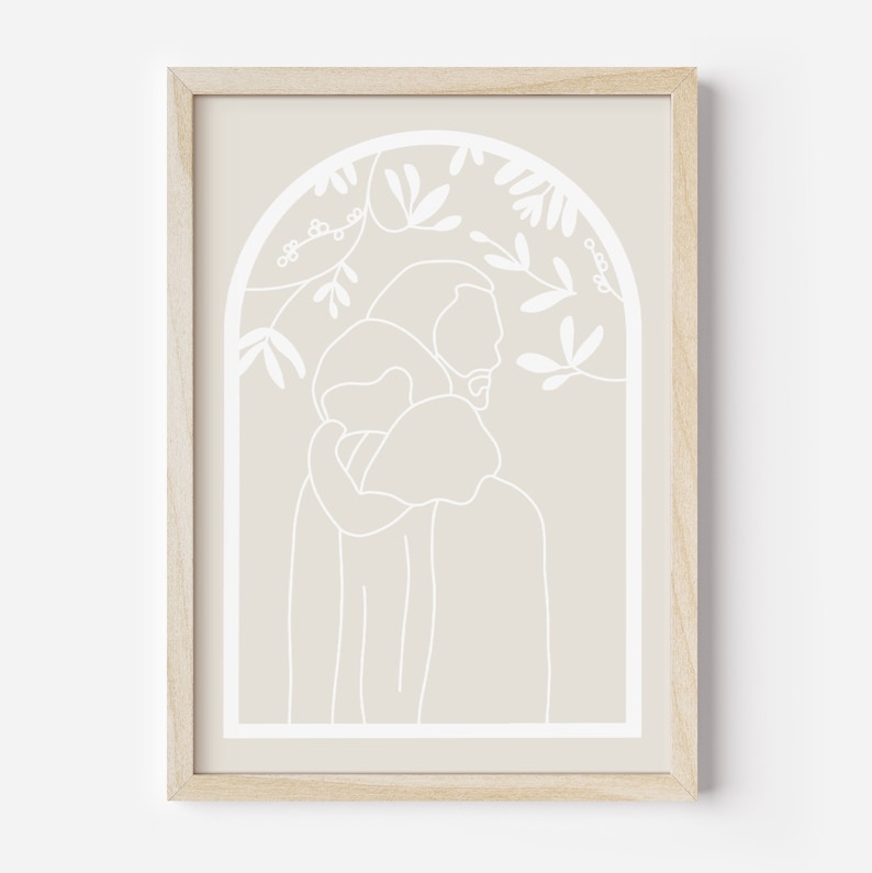 In His Arms Line Art, Jesus Christ, LDS, Print Drawing, Christian Art ...