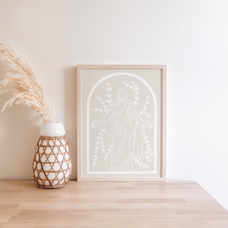 Jesus Christ Line Art LDS Print Drawing Christian Art Wall - Etsy