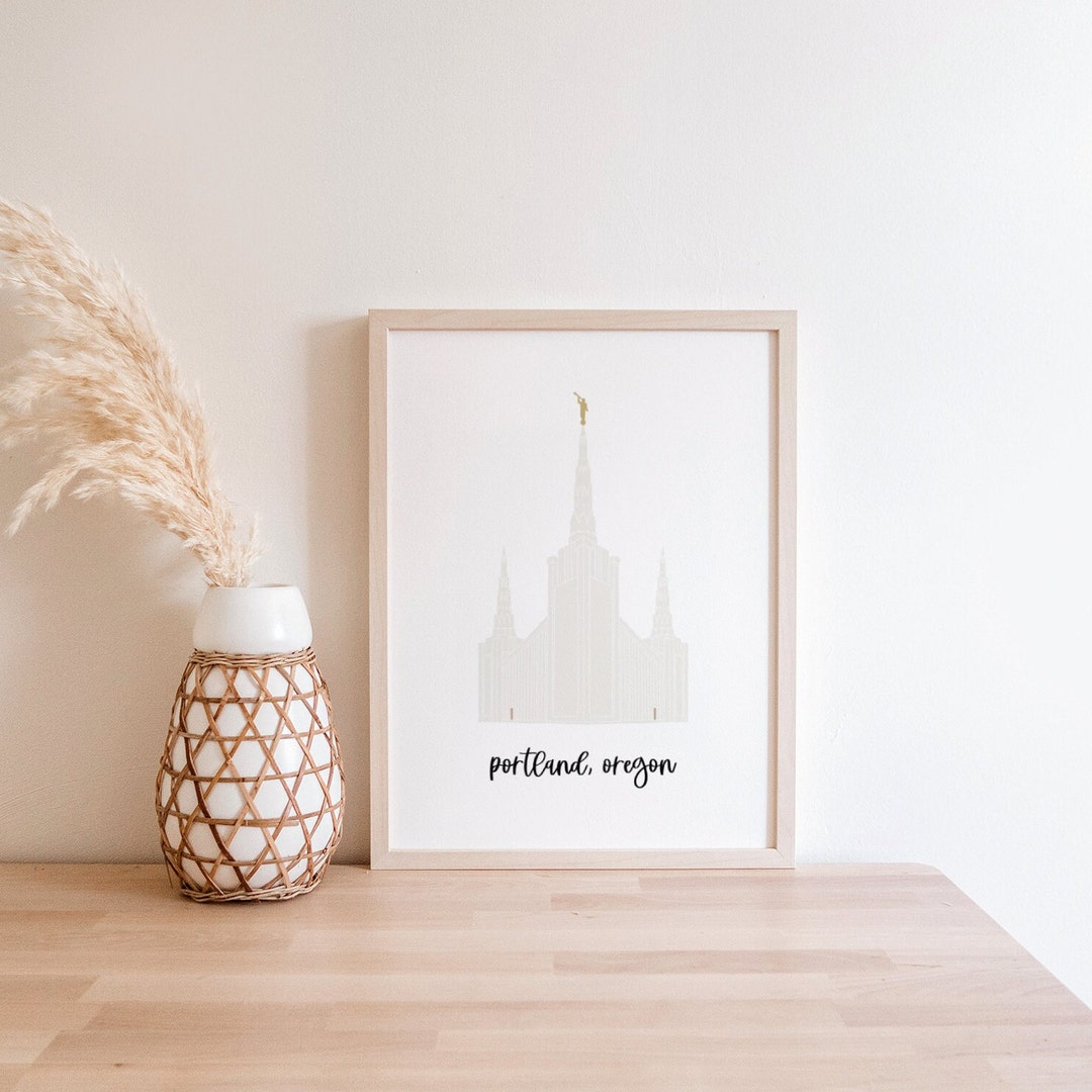 Portland Oregon LDS Temple Print Drawing, 5x7 8x10 11x14 Digital ...