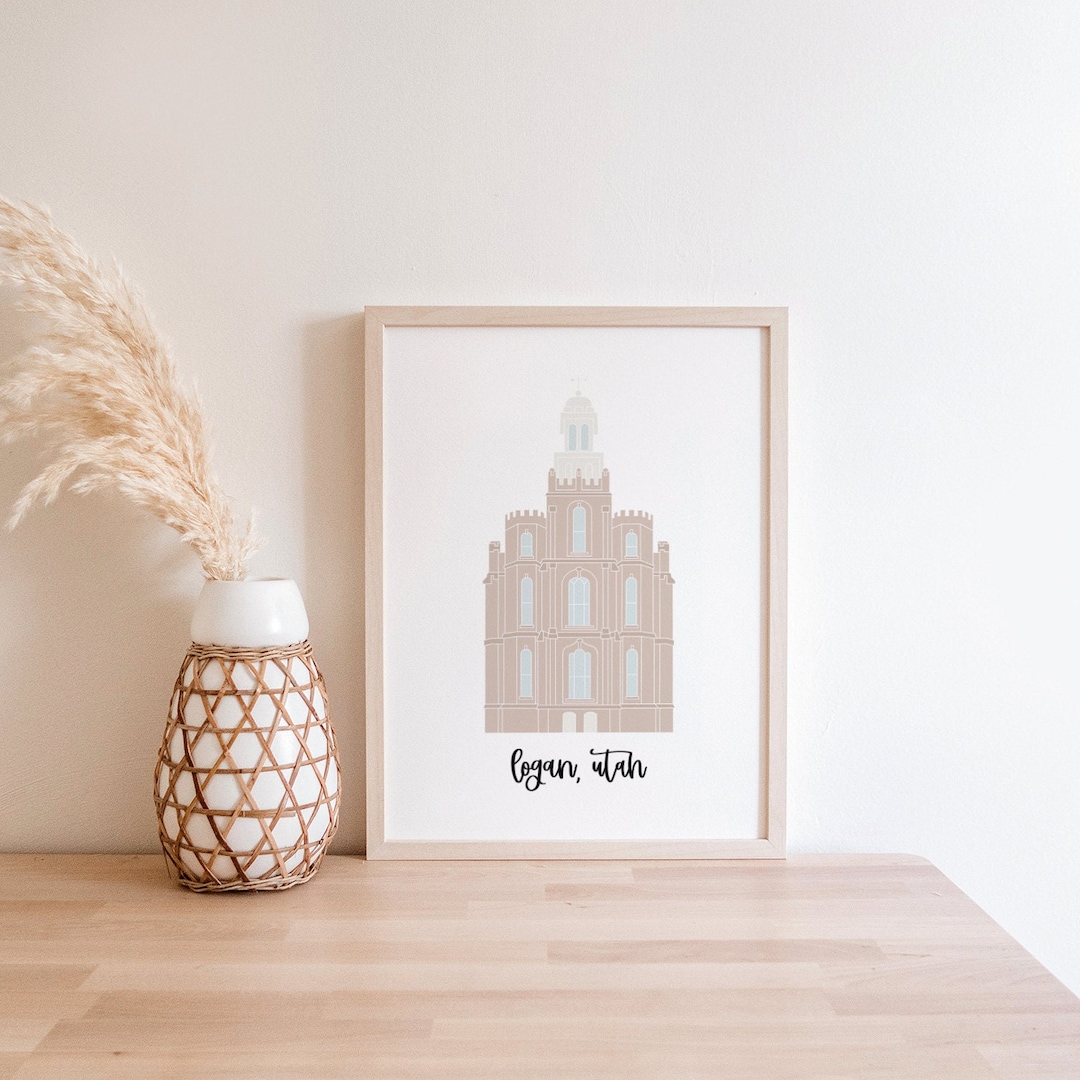Logan Utah LDS Temple Print Drawing, 5x7 8x10 11x14 Digital Instant ...