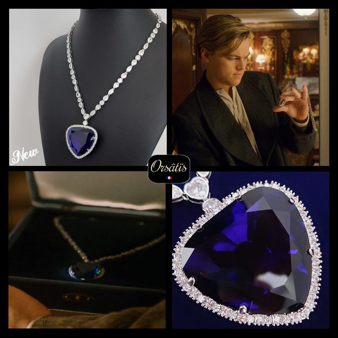 Titanic Heart of the Ocean Necklace Titanic Jewelry Collection - Etsy