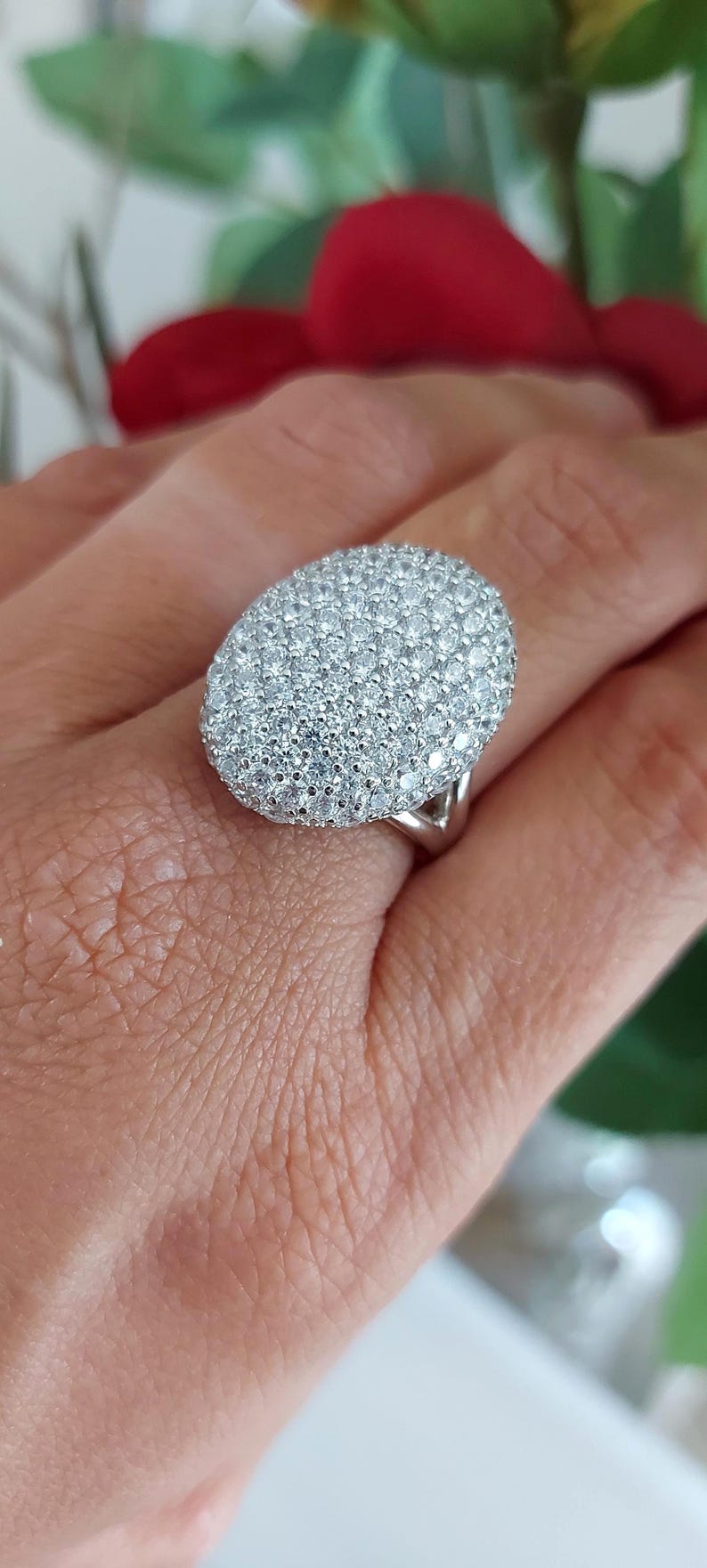 Bella Engagement Ring, 925 Solid Silver Ring, Inlaid With 84 High ...