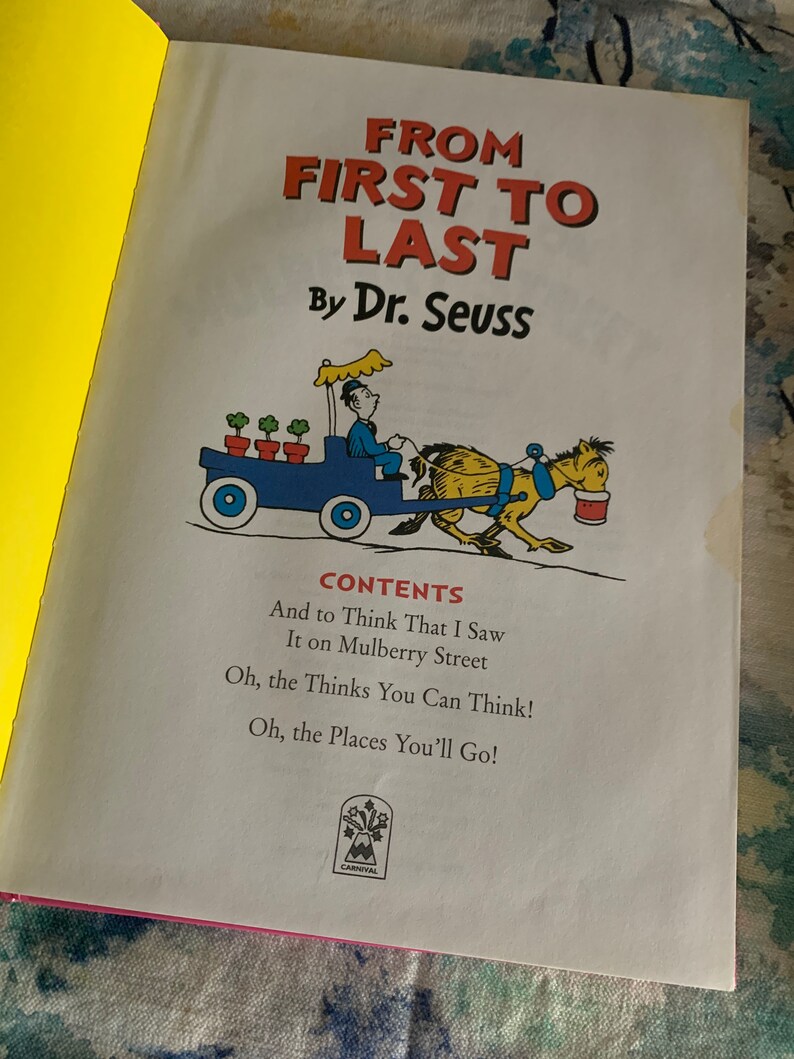 2 X Dr Seuss Books From First to Last & the Dr Seuss Story - Etsy