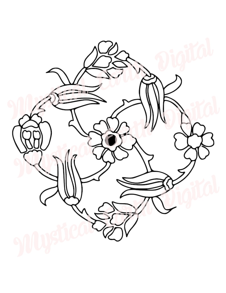 Flower Clipart PNG Flower Flower Svg Hand Drawn Turkish Design PNG ...