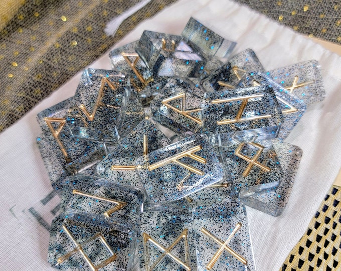 Stardust Rune Set Blue Black Handmade - Etsy