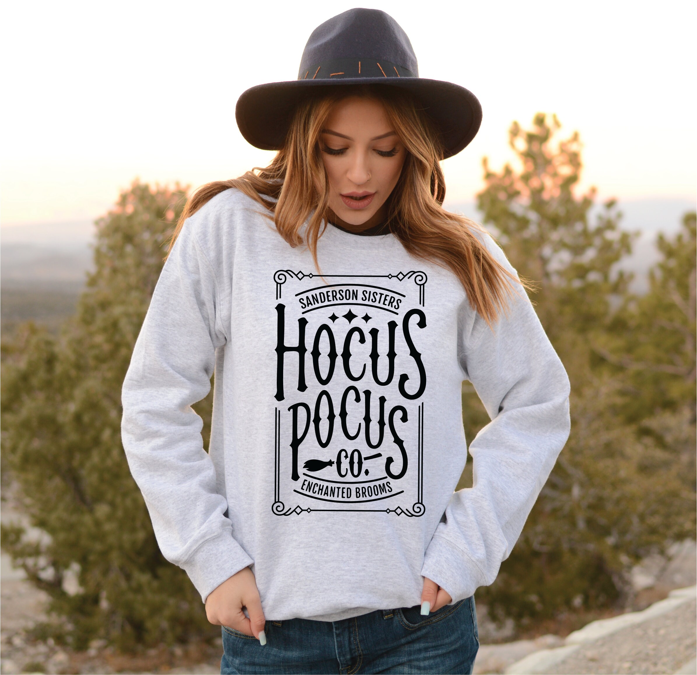 Hocus Pocus Brooms Sweatshirt: Unisex Halloween Crew Neck - Etsy