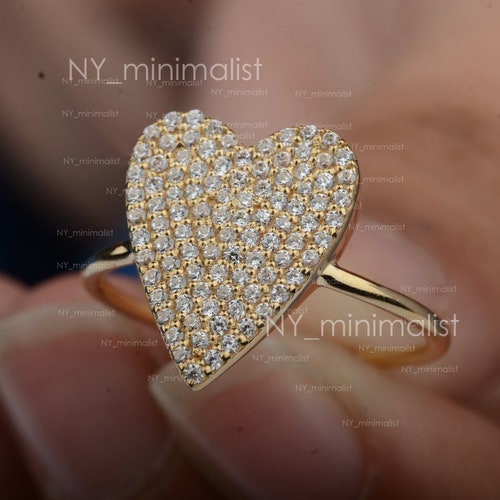 14k Gold Heart Promise Ring - Etsy