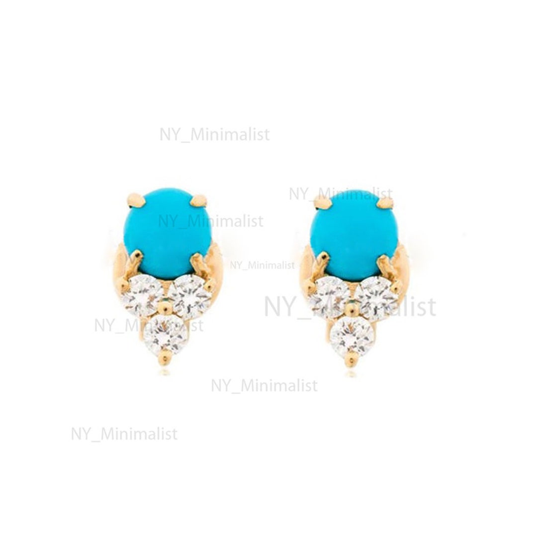 Minimalist Real Sleeping Beauty Arizona Turquoise Gemstone Minimalist Real Sleeping Beauty Arizona Turquoise Gemstone