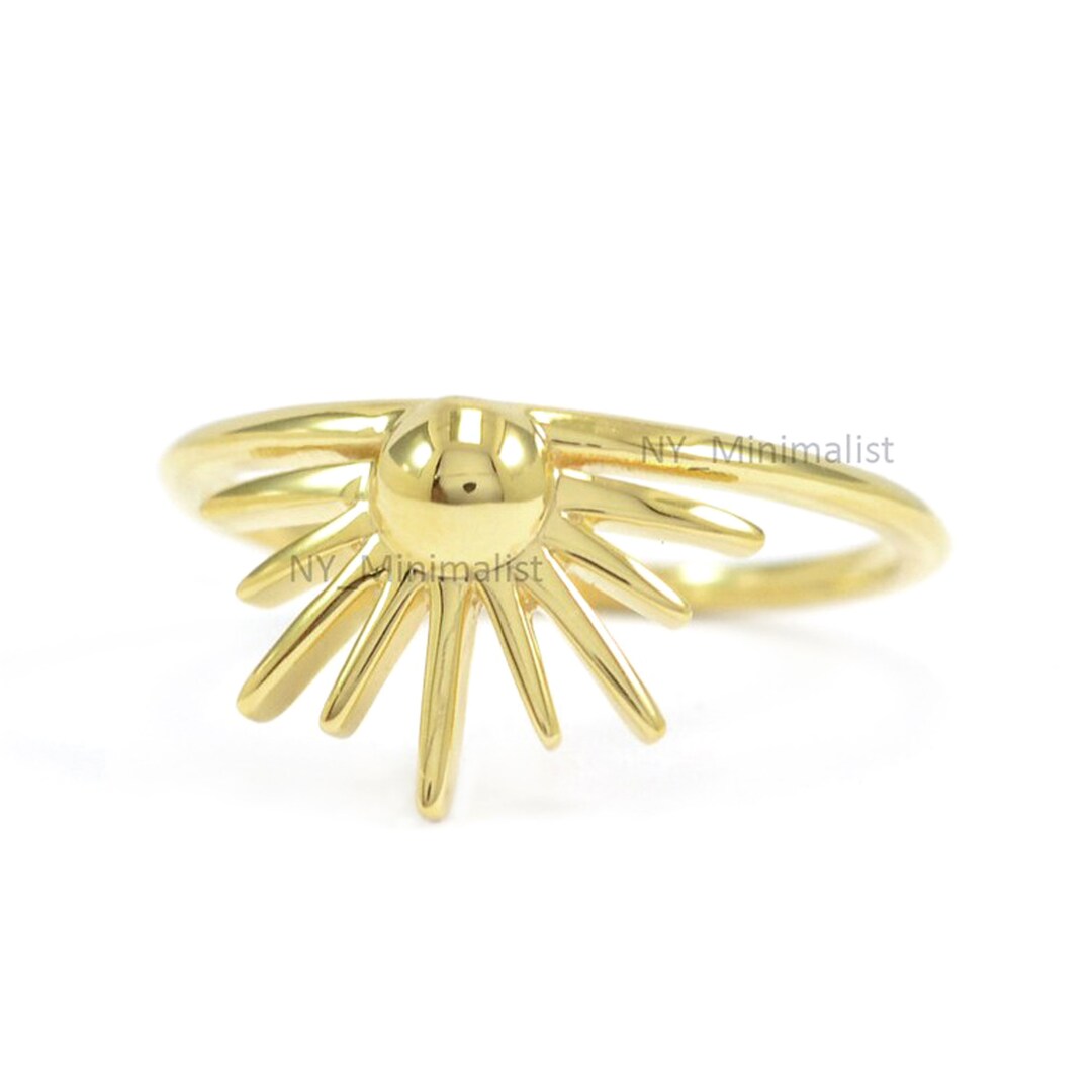 Handmade 14K Gold Sun Ring: Fine Jewelry Gift - Etsy
