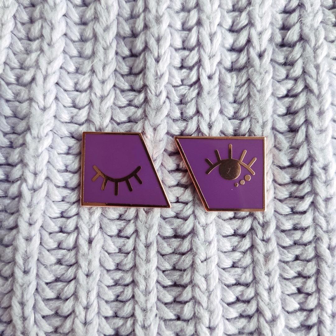 Enamel Pin Duo Eyes Set Combi Pack Etsy