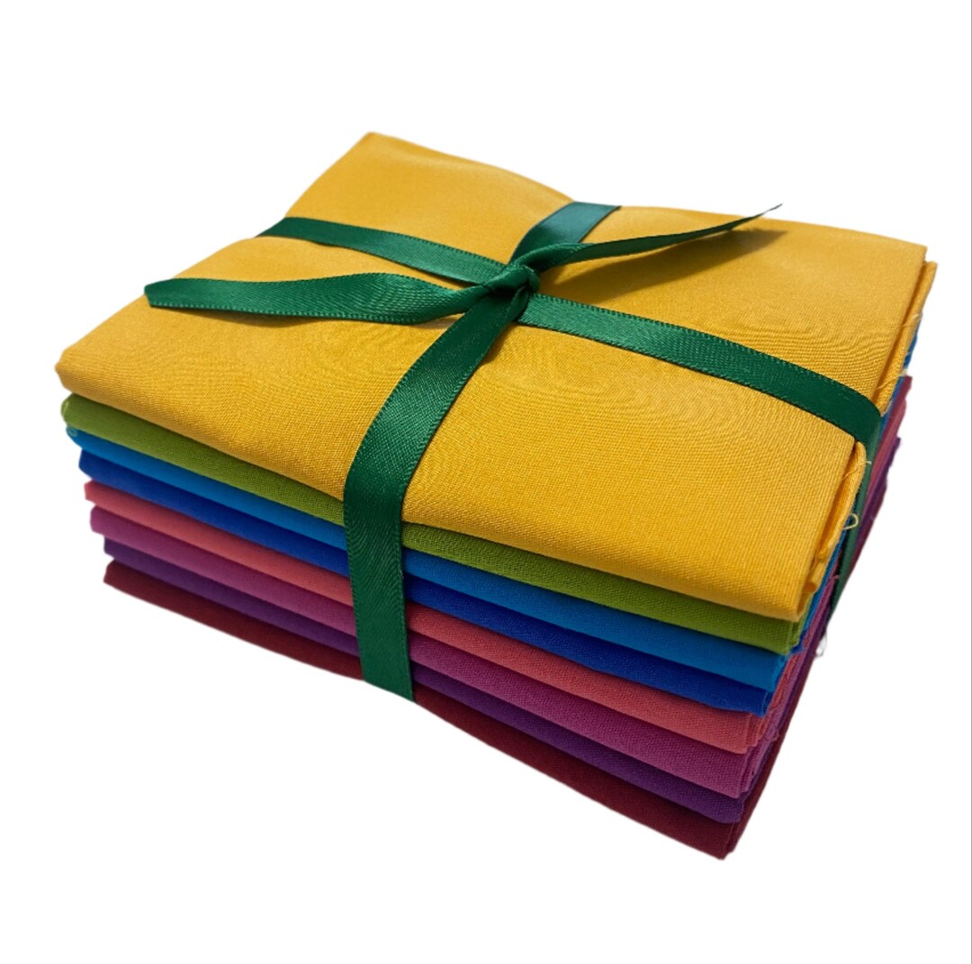 8 Assorted Superior Solids Fabric Fat Quarter Bundle - by Kanvas Studio ...