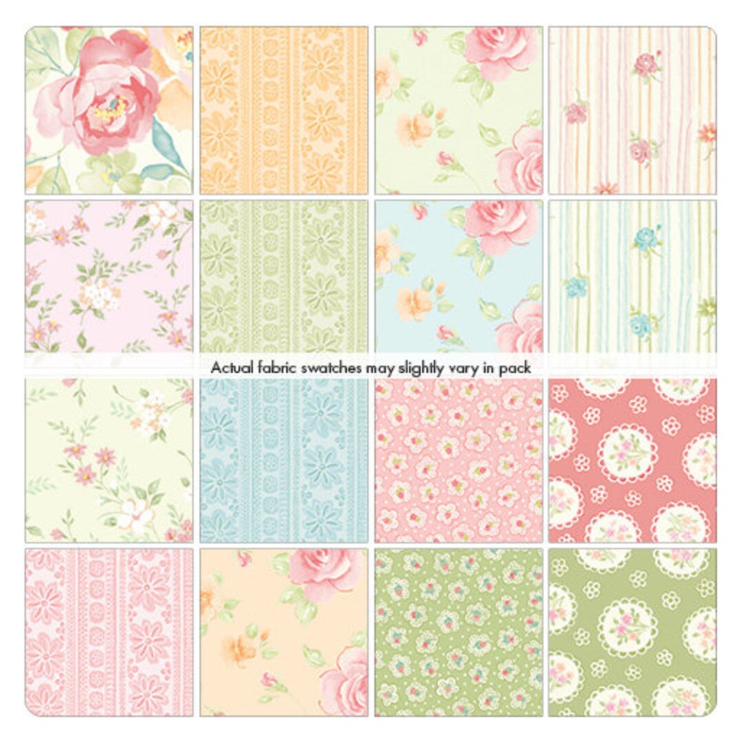Fabric Layer Cake SWEET BABY ROSE by Dover Hill for Benartex 10 Squares ...