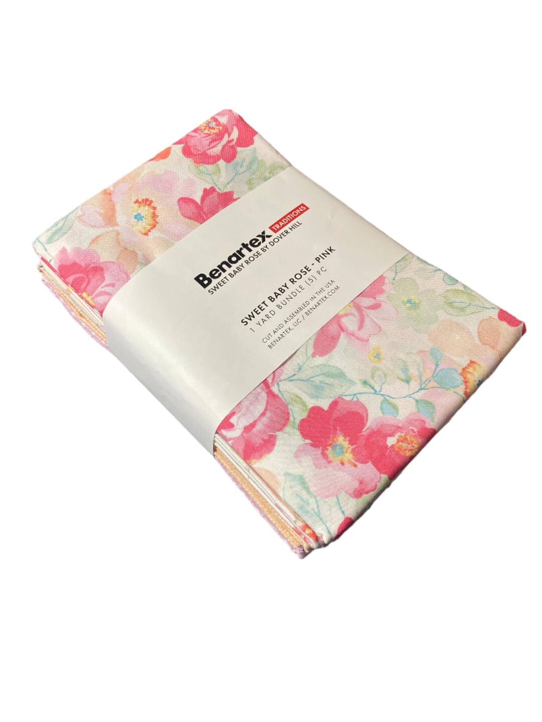 Sweet Baby Rose Fabric Bundle: Pink Floral Quilt Material, 5-yard Pack ...