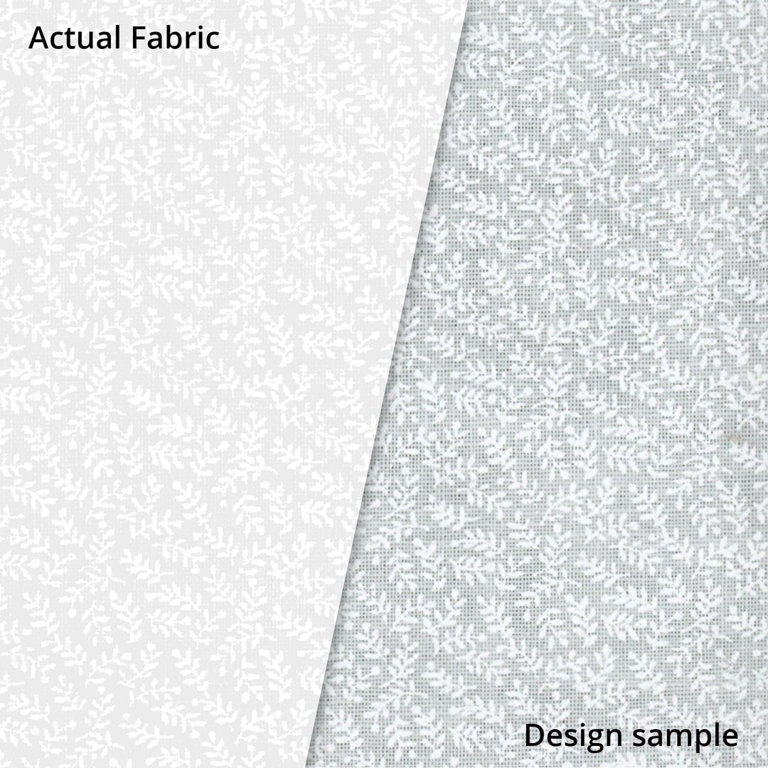 43-44 Wide QUILTER'S WHITE Tone on Tone by Galaxy Tiny Leaves White on ...