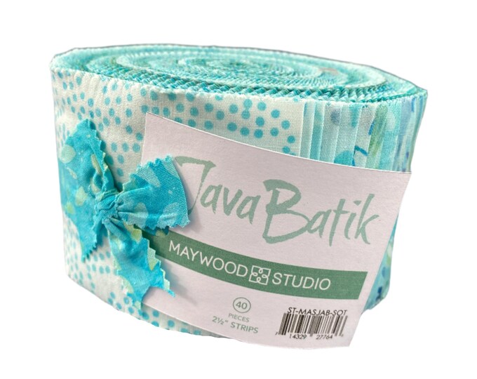 2 1/2" Fabric Strip Set Java Batik Soft Teal for Maywood Studio - 40 ...