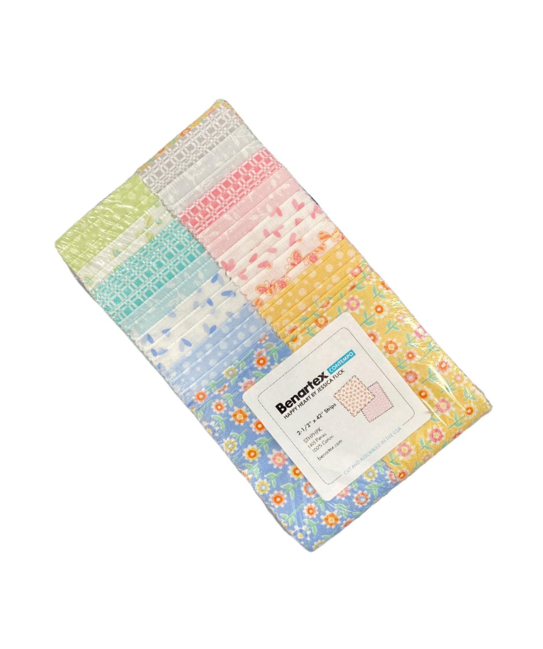 Precut Fabric Jelly Roll Happy Heart Collection by Jessica Flick for ...