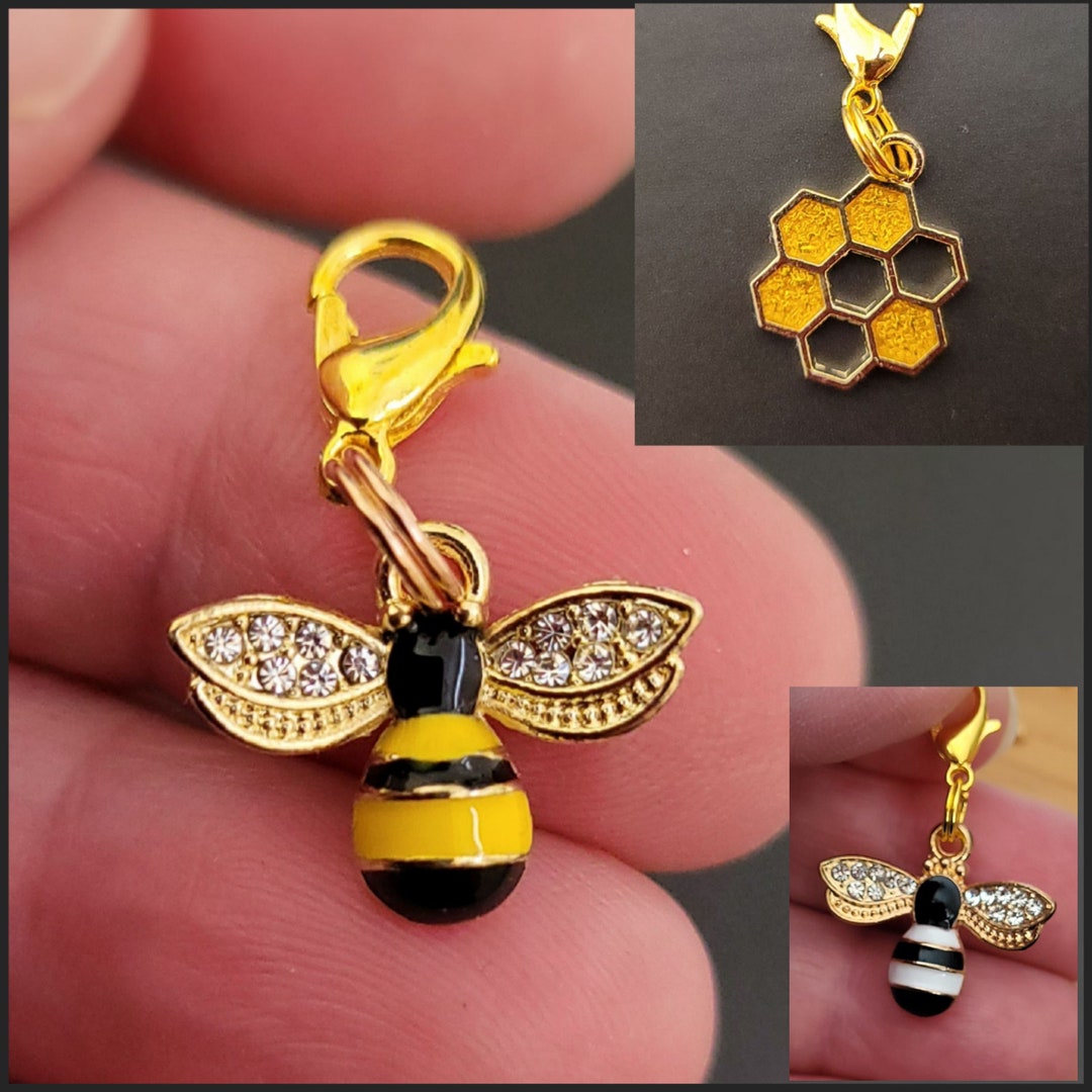 Very Sweet Little Bee With Sparkly Wings Zip Charm, or Honey Comb, Clip ...