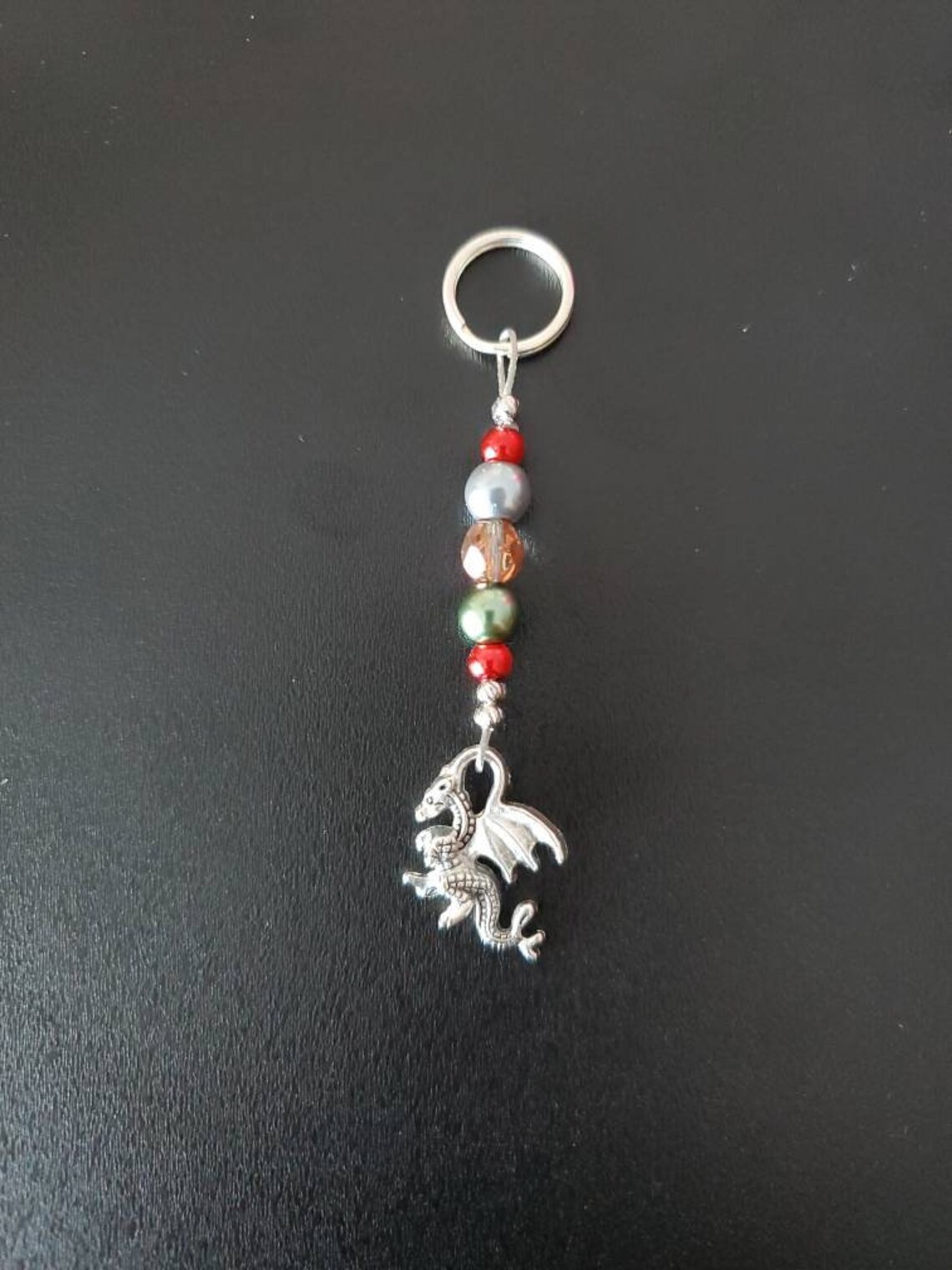 Dragon Zipper Pull With Dragon Charm and Decorative Beads on a 10mm ...