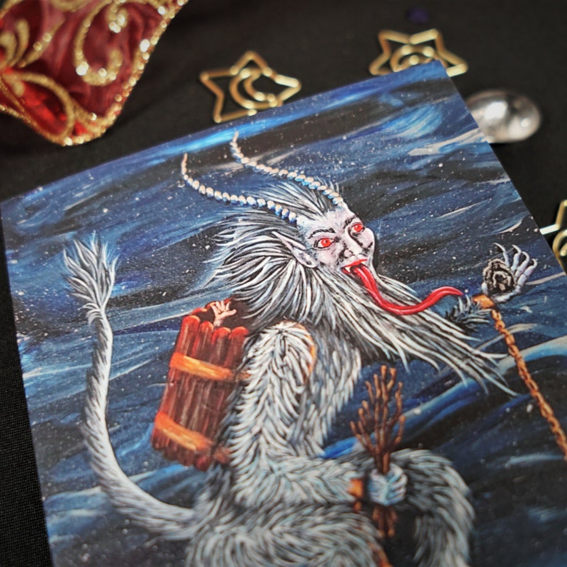 Set of Five Krampus Cards Christmas Slogan Cards Krampusnacht ...