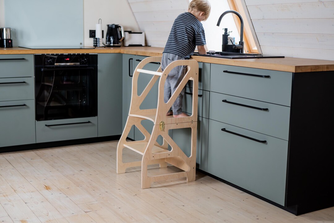 4-in-1 Kitchen Tower : High Chair, Step Stool, Kids Desk, Toddler Tower ...