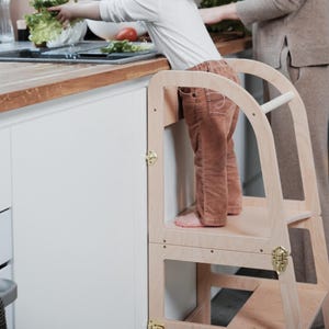 Toddler Tower & Baby High Chair - Wooden Learning Stool for Kids ...