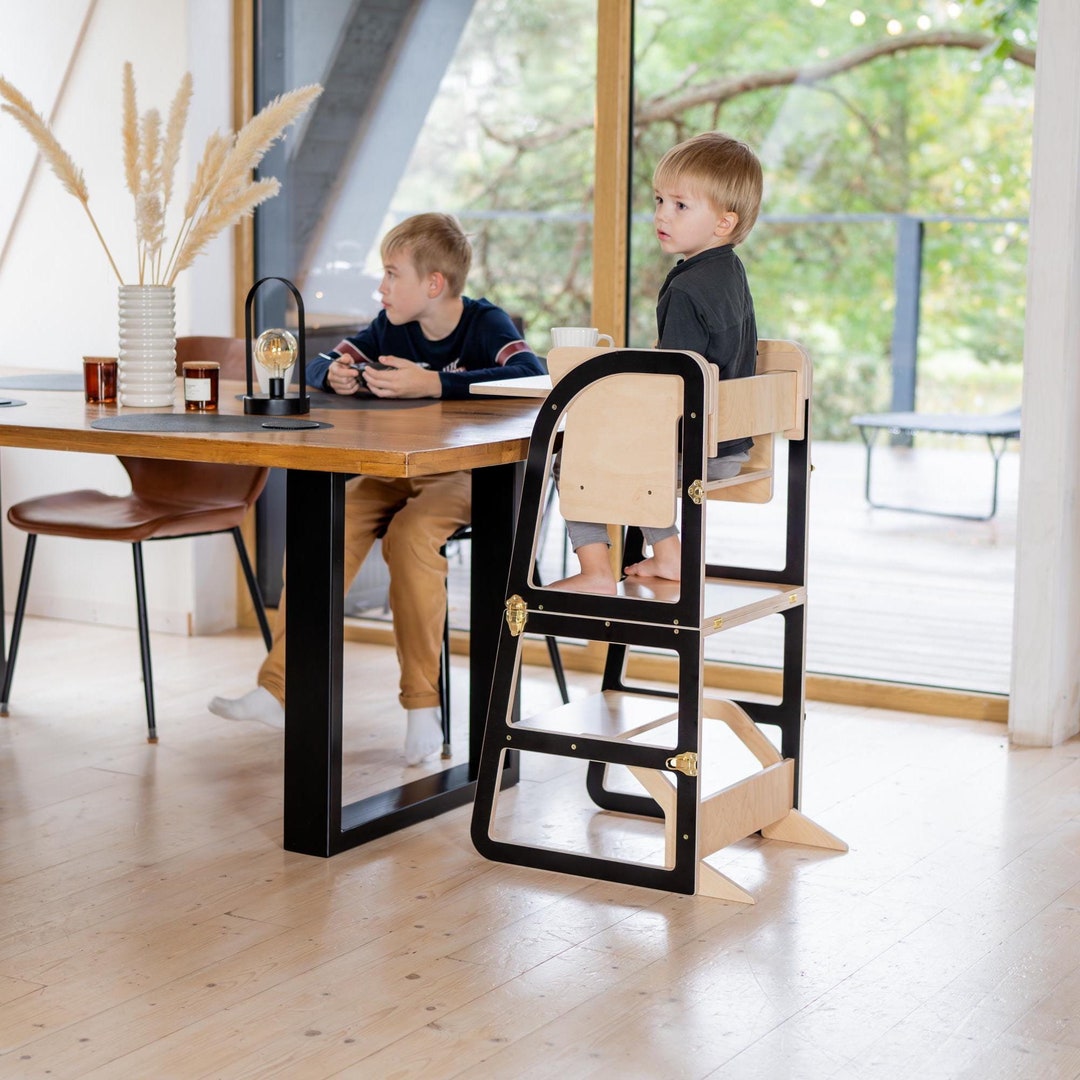 Montessori Transformable Toddler Tower , Learning Kitchen Step Stool - Etsy