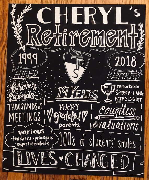 Retirement Chalkboard Sign | Etsy
