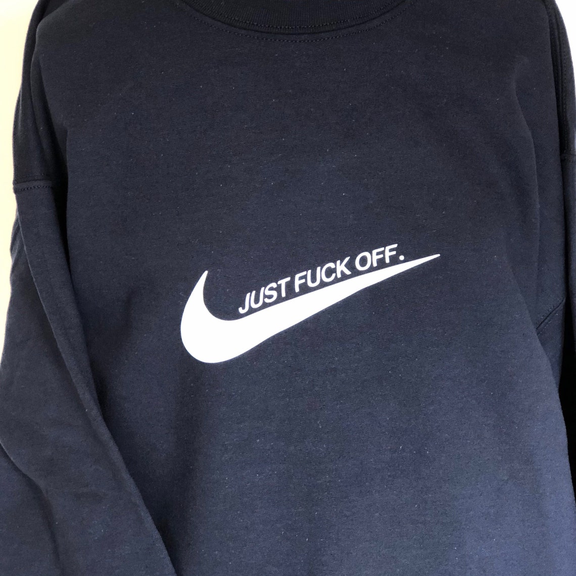 Just fuck off. Fuck off. Nike style tick. Jumper. Jumper | Etsy