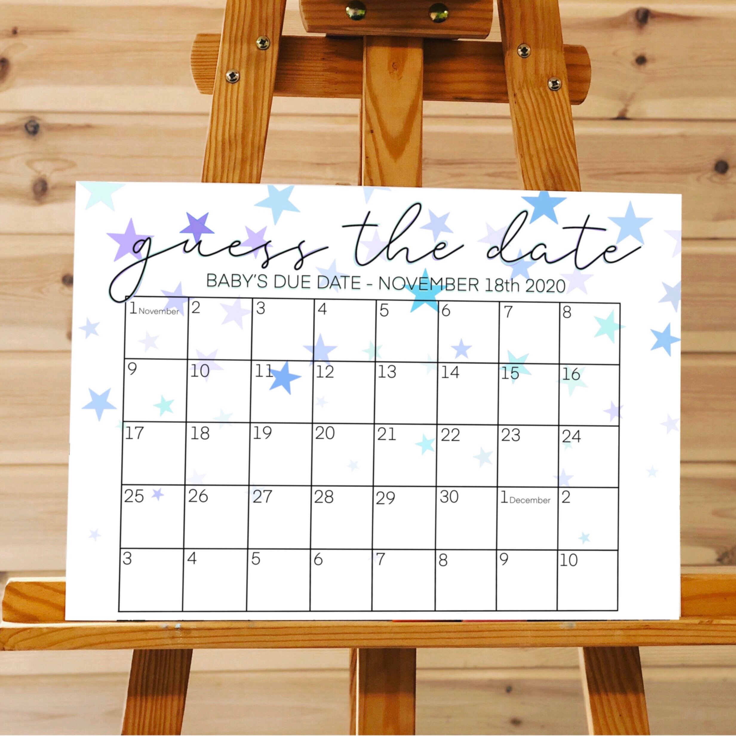 Juego de baby shower. Adivina la fecha. Adivina la fecha de | Etsy