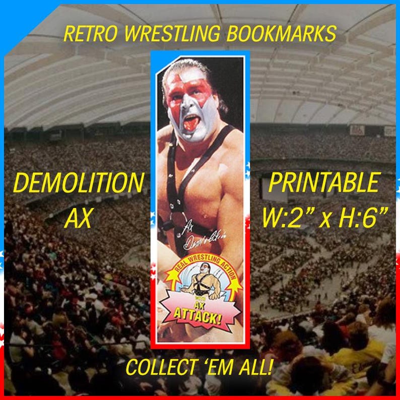 Retro Hasbro Style WWF WWE Wrestling Bookmark Unique Gift 80s 90s ...