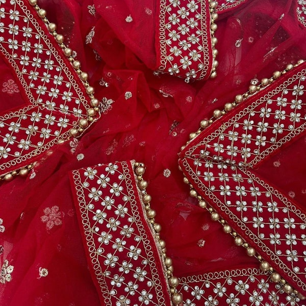 Bridal Red Dupatta - Etsy