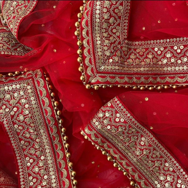 Bridal Red Dupatta - Etsy