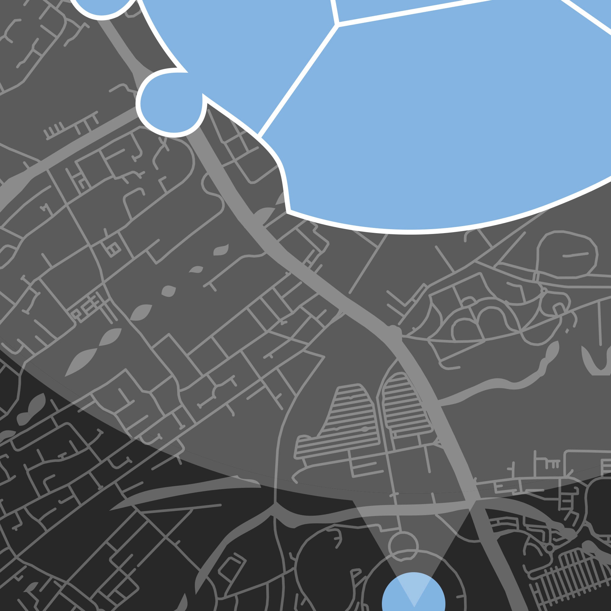 Stadium Map Print, Manchester Wall Art Poster, Street Map, Football ...