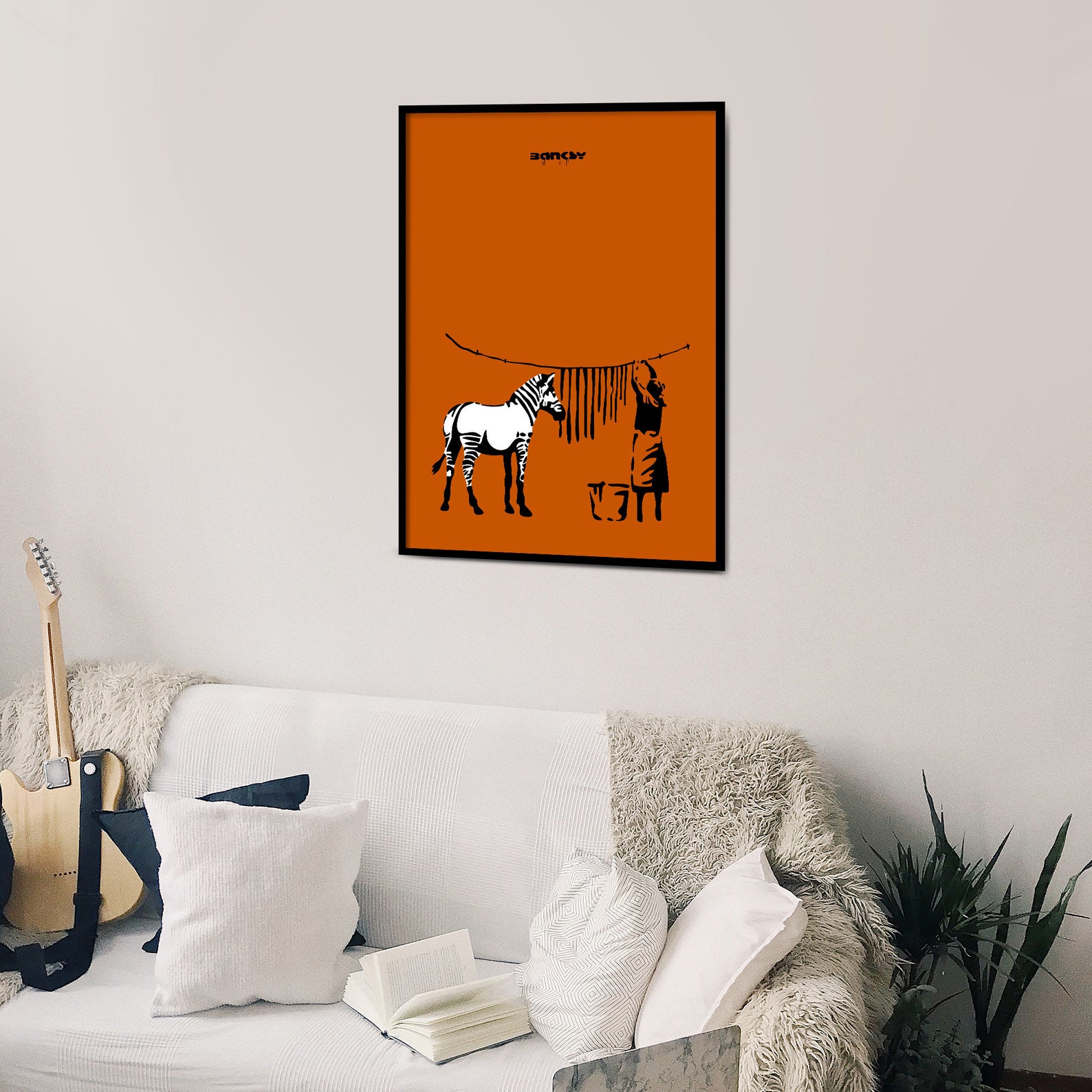 Banksy Washing Zebra Stripes, Contemporary Art, Modern Poster, Graffiti ...