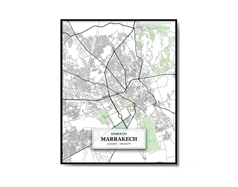 Marrakech Street Map Тriptych, Set of Prints, Marrakech Art, Home Décor ...