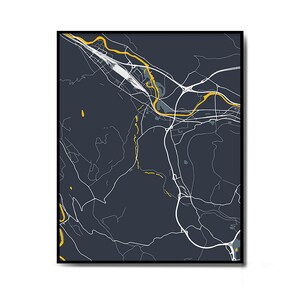 Zurich Map Prints |3 Street Maps | Set | Triptych | Zurich Wall Art ...