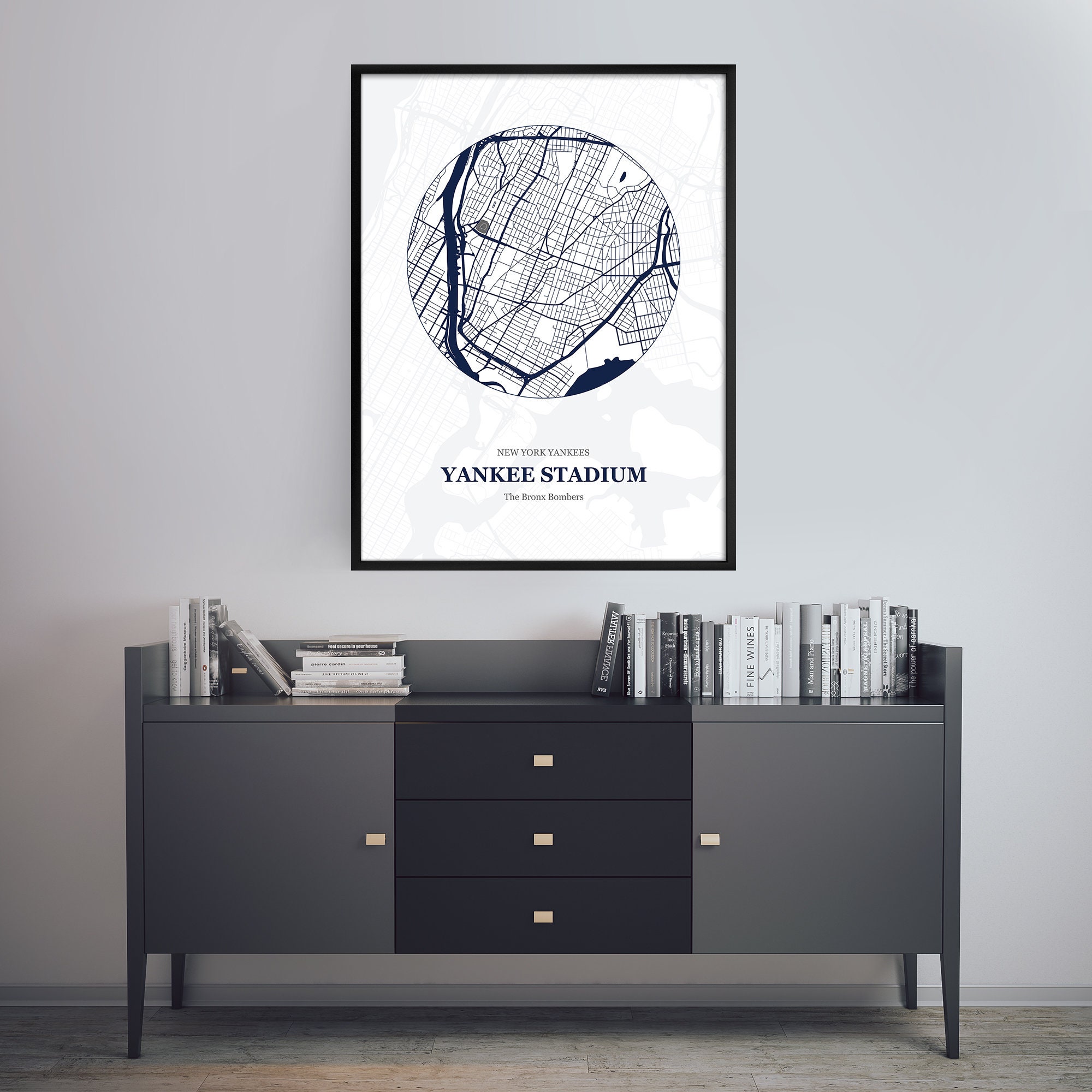 Yankee Stadium, Stadium Map Print, New York Yankees Street Map, Stadium ...