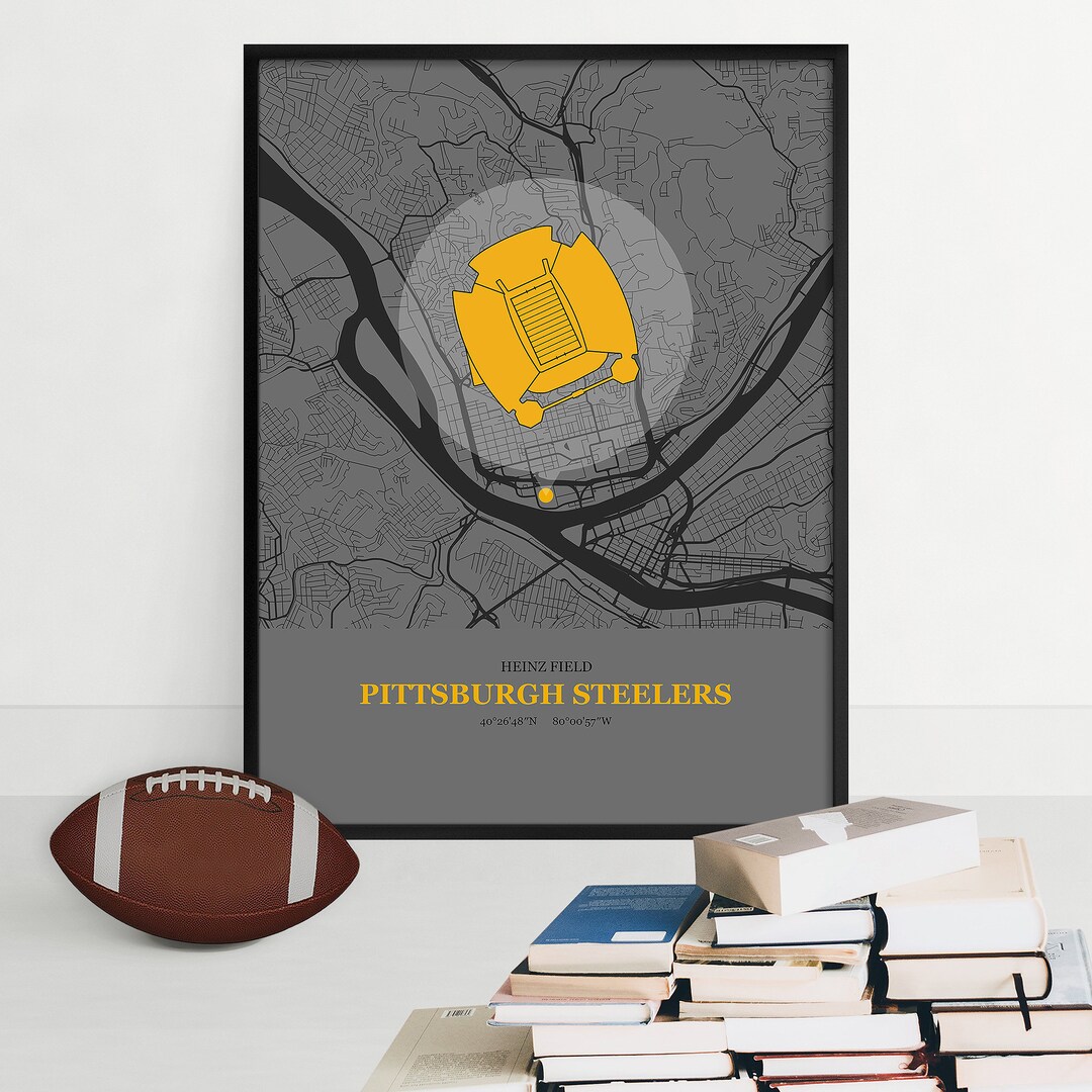 Stadium Map Print, Pittsburgh Wall Art Poster, Street Map, American ...