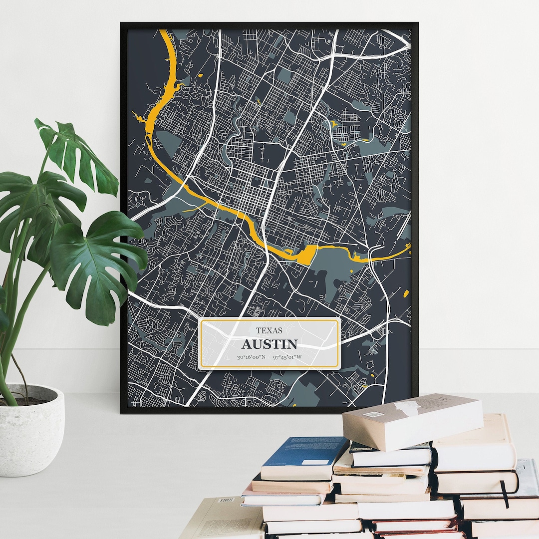 Austin Map Print | Austin Wall Art Poster | TX Poster | City Maps ...