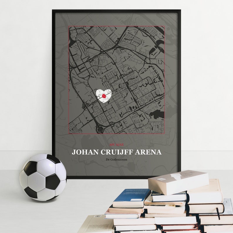 Johan Cruyff Arena Map Print AFC Ajax Wall Art Poster Street - Etsy Ireland