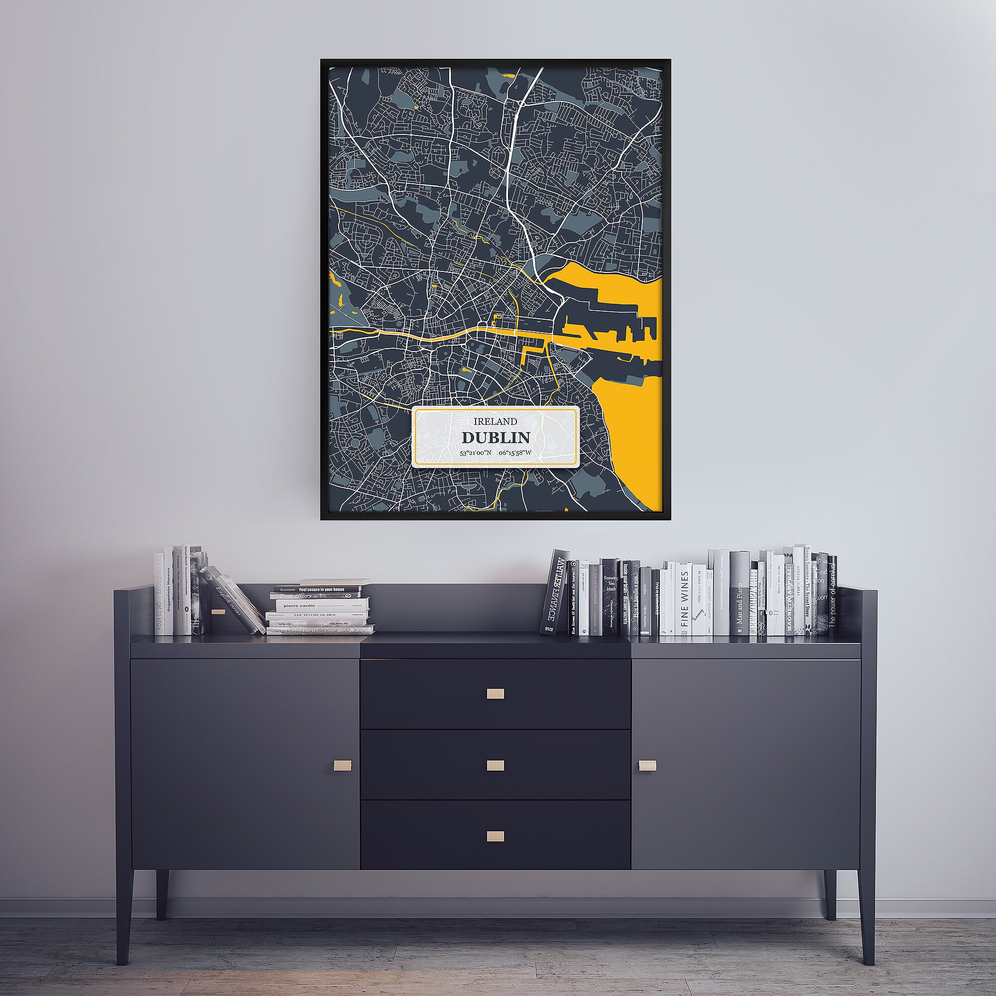 Dublin Map Print | Dublin Wall Art Poster | Dublin Street Map | City ...