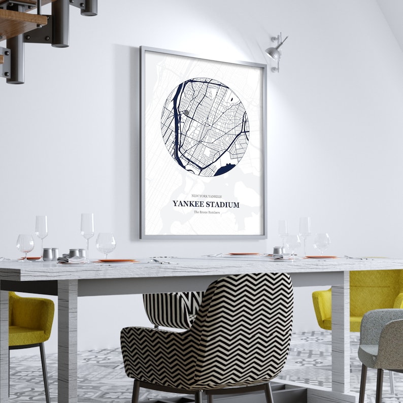 Yankee Stadium, Stadium Map Print, New York Yankees Street Map, Stadium ...