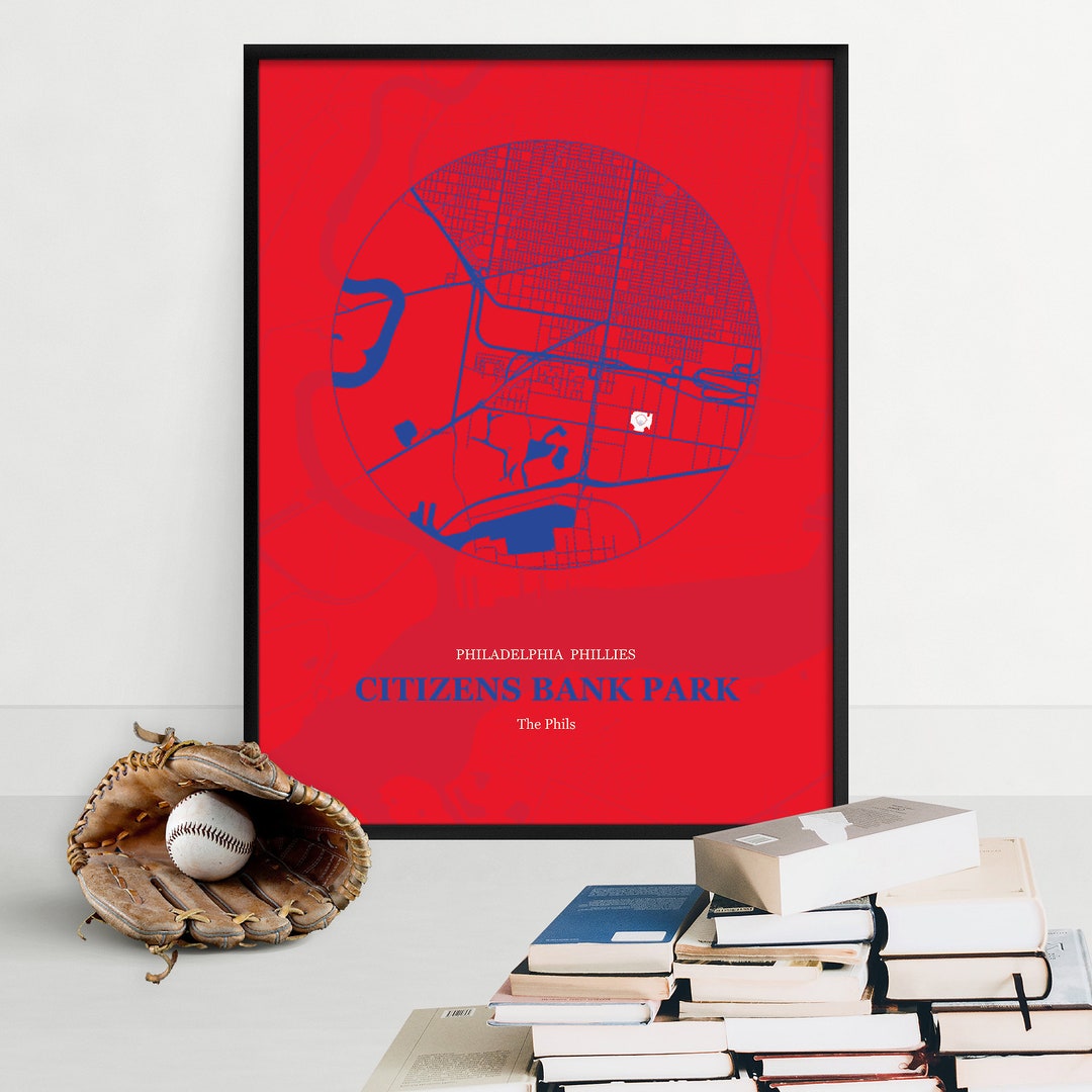 Citizens Bank Park, Stadium Map Print, Philadelphia Phillies Street Map ...