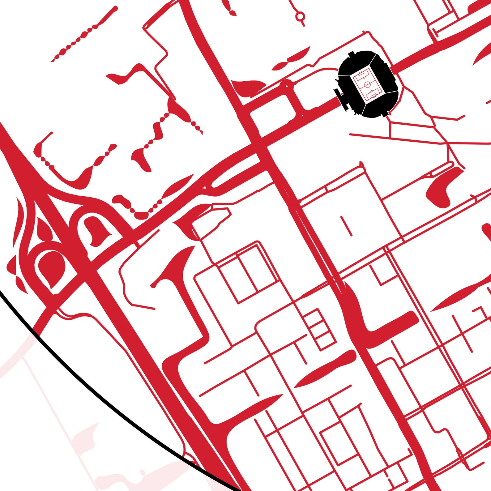 Johan Cruyff Arena, Stadium Map Print, AFC Ajax Street Map, Football ...