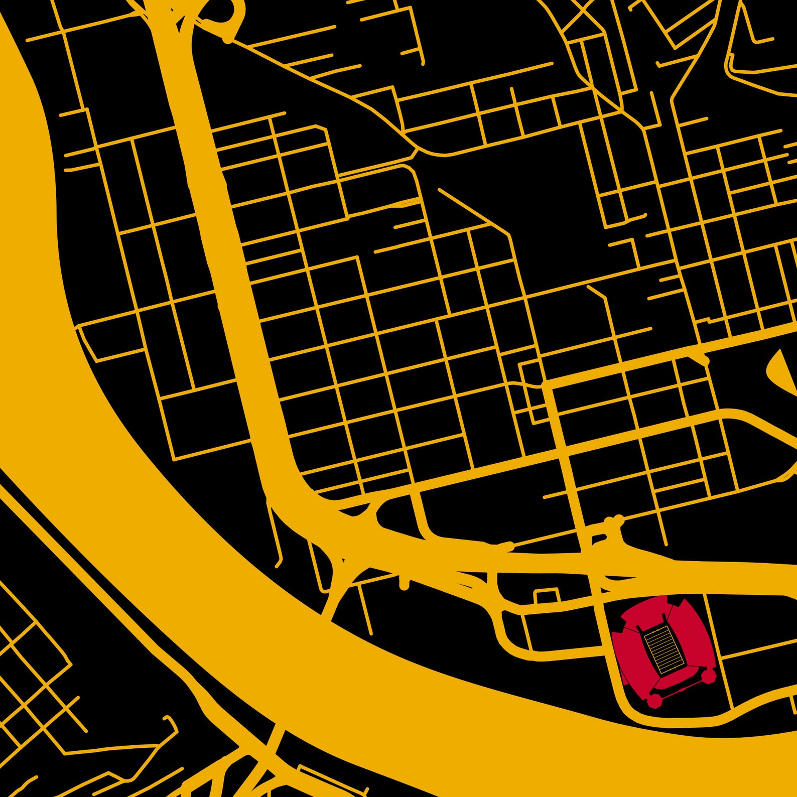 Heinz Field Stadium Map Print Pittsburgh Steelers Street | Etsy