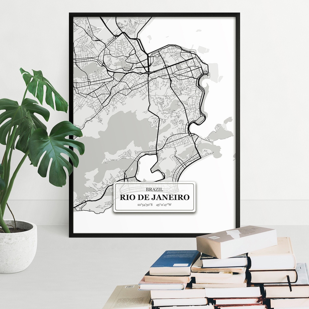 Rio De Janeiro City Map Poster, Street Map, Rio De Janeiro Map Print ...