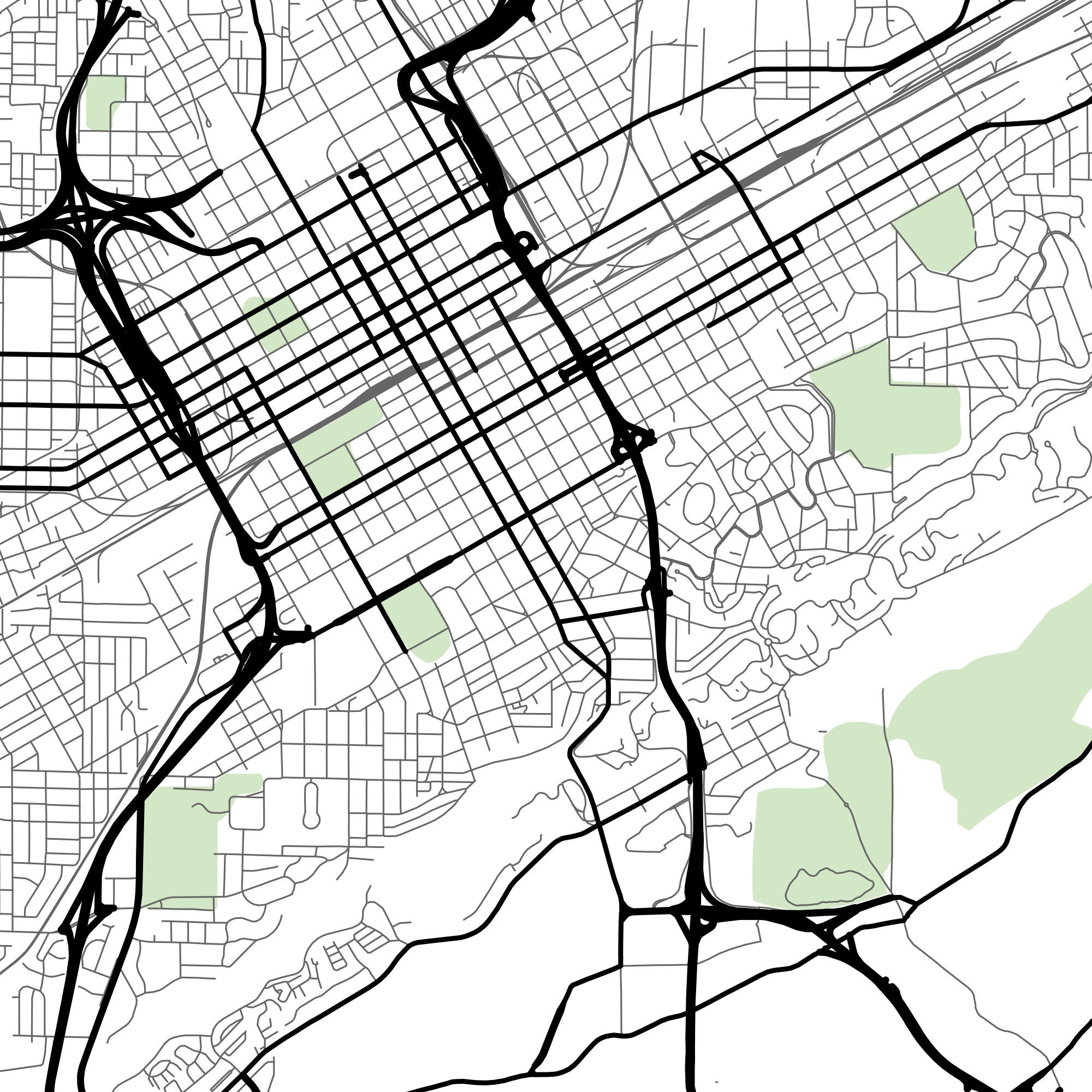 Birmingham Alabama Street Map Triptych, Set of Prints, Alabama, Blue ...
