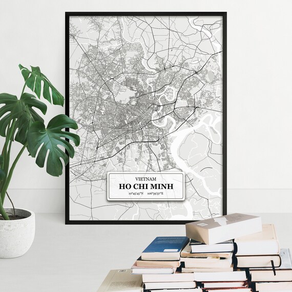 Ho Chi Minh Street Map City Map Poster Ho Chi Minh Map | Etsy