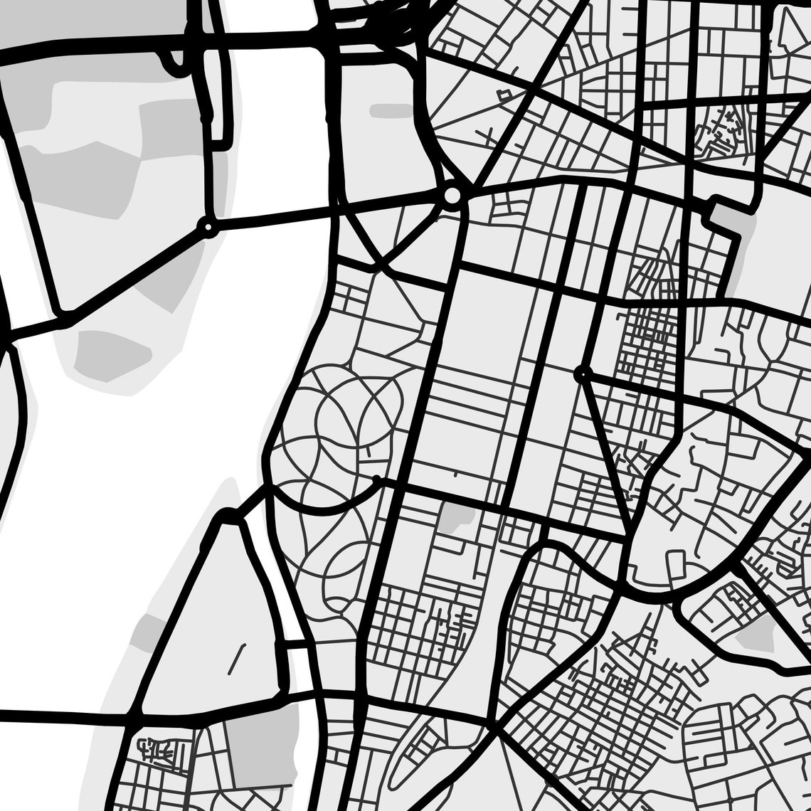 Cairo Street Map City Map Modern Map Poster Cairo Map | Etsy